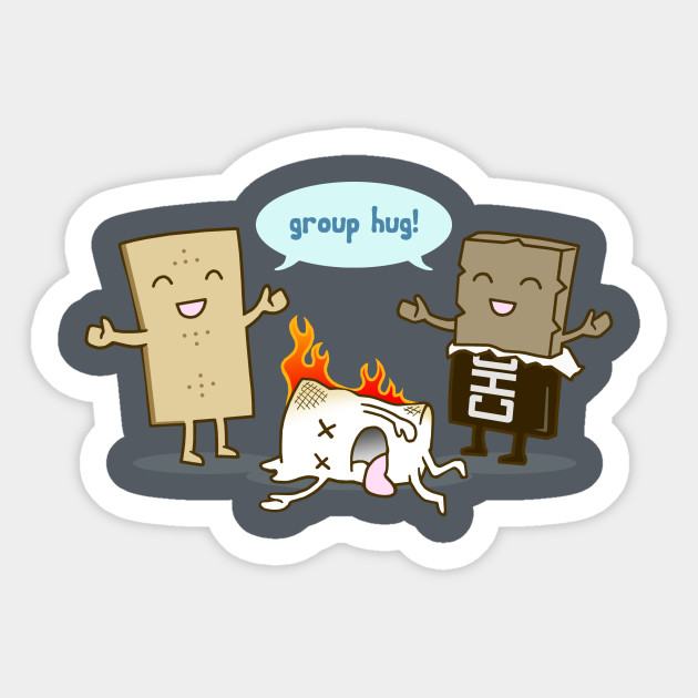 Funny - S'mores Group Hug! - Smores - Sticker | TeePublic