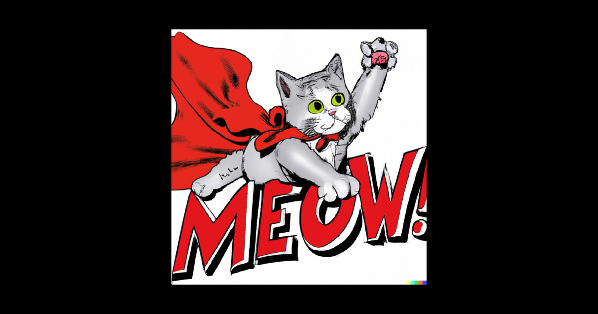 Comic book cat hero - Cat Hero - Posters and Art Prints | TeePublic