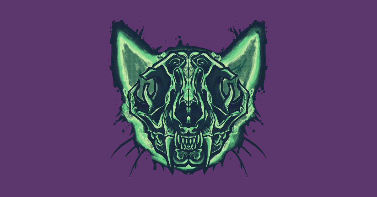 Diaphonized cat skull GBA color edition - Cat Skulls - T-Shirt | TeePublic