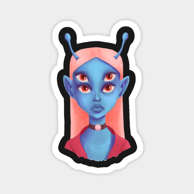 Alien Optical Illusion Eyes - Alien - Magnet | TeePublic