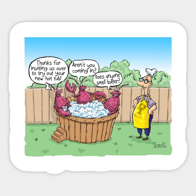 Lobster Hot Tub - Hot Tub - Sticker | TeePublic