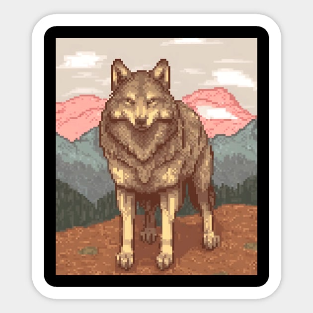 Wolf, Pixel Art - Wolf Pixel Art Lover - Sticker | TeePublic