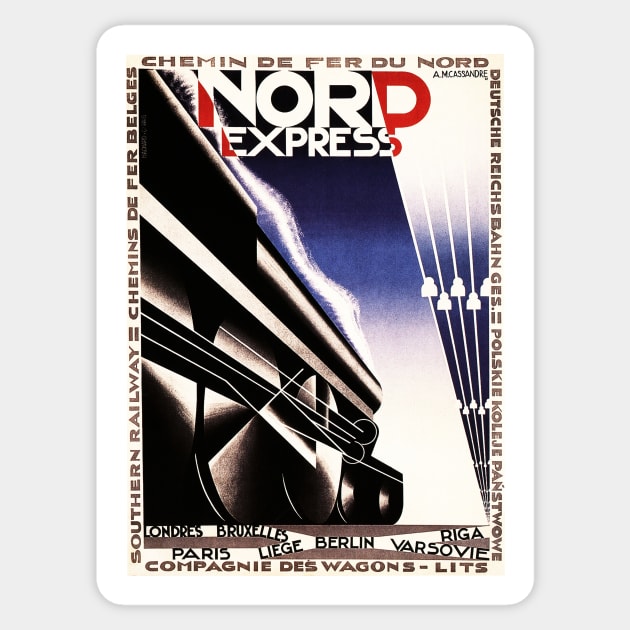 NORD EXPRESS Vintage Railway Poster - Train - Sticker | TeePublic