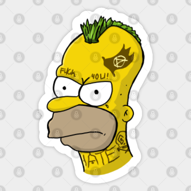 Hometown Punk Homer Simpsons Graffiti - The Simpons - Sticker | TeePublic