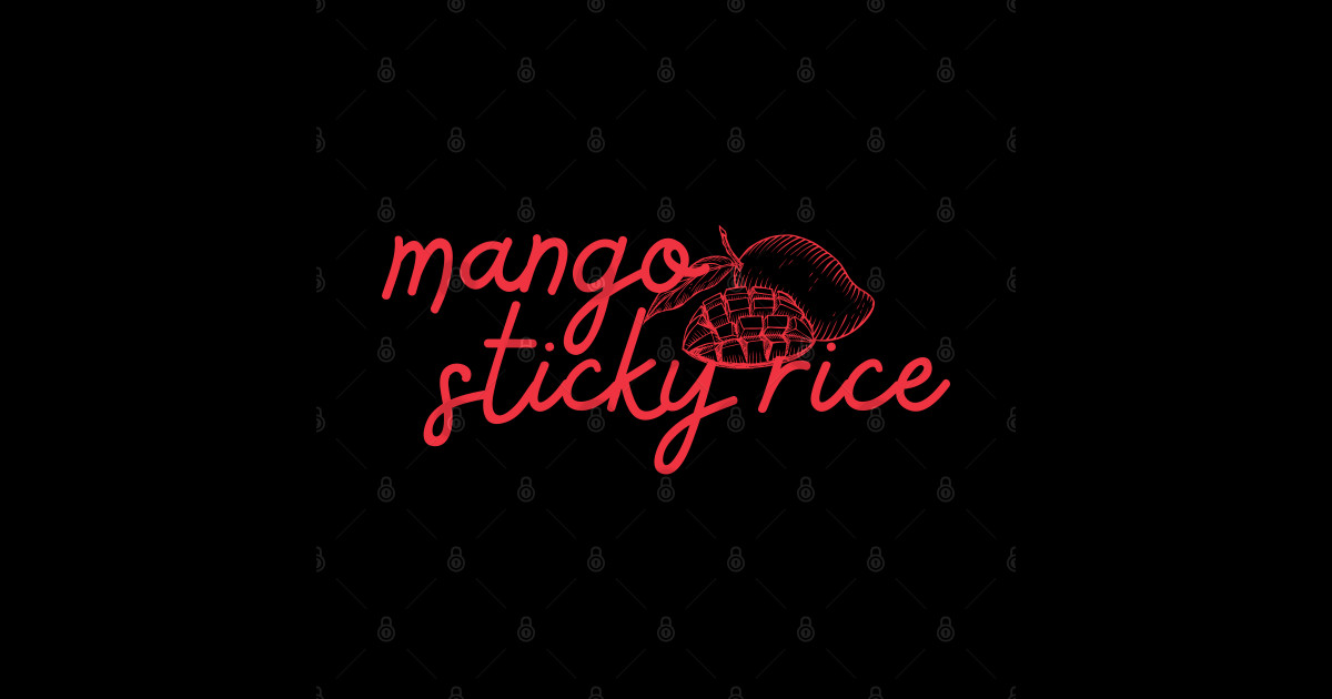 mango sticky rice - Thai red - Flag color - with sketch - Mango Sticky ...