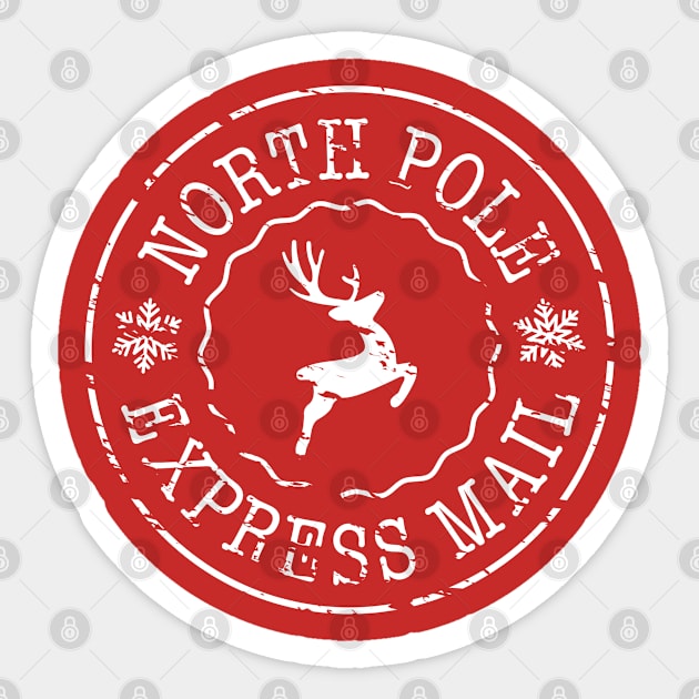 north pole, express mail - North Pole - Sticker | TeePublic
