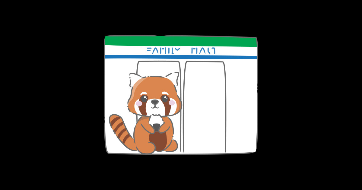 Kawaii red panda eating onigiri at Family Mart - Kawaii Animals ...