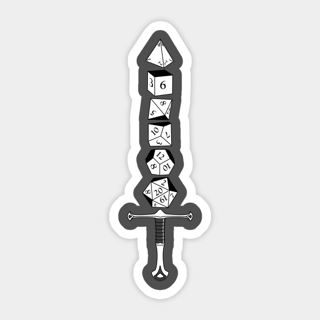 RPG Dice Sword - Dungeons And Dragons - Sticker | TeePublic