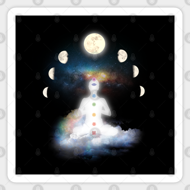 Lunar Moon Phases Transcending Chakra Meditation - Meditation - Sticker ...