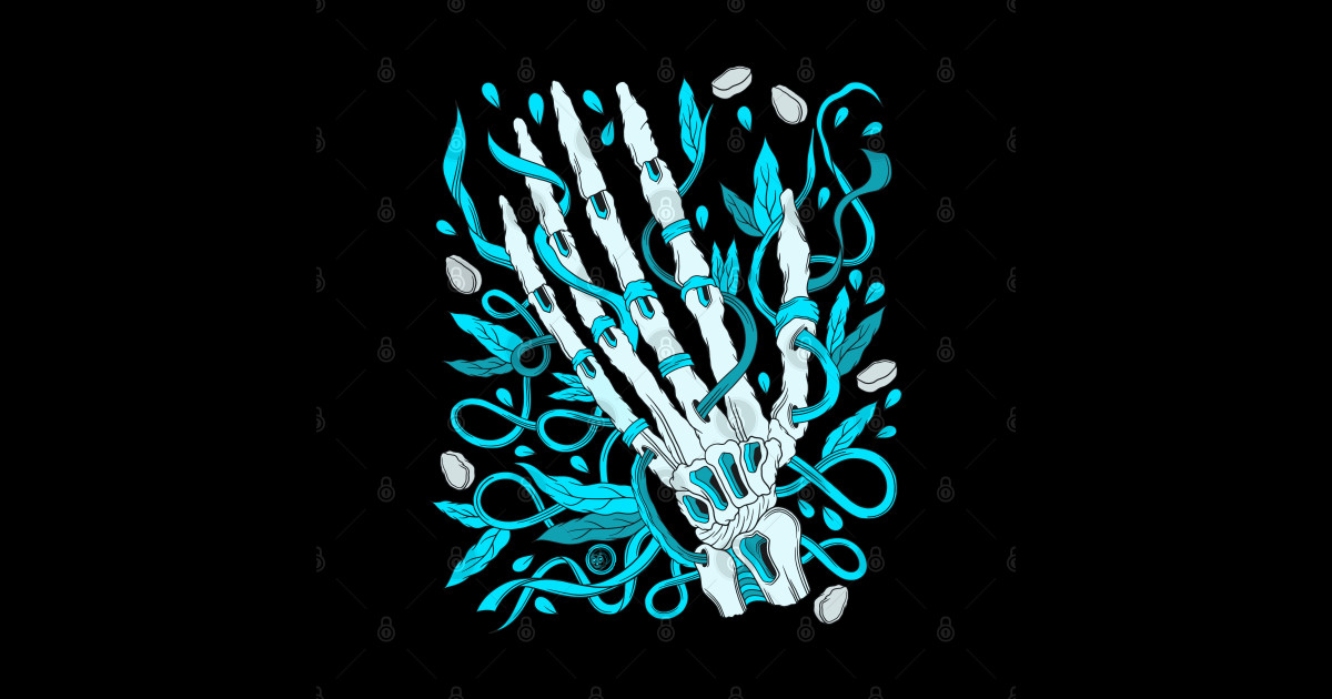 Skeleton Hand Nature Garden - Skeleton Hand - Sticker | TeePublic