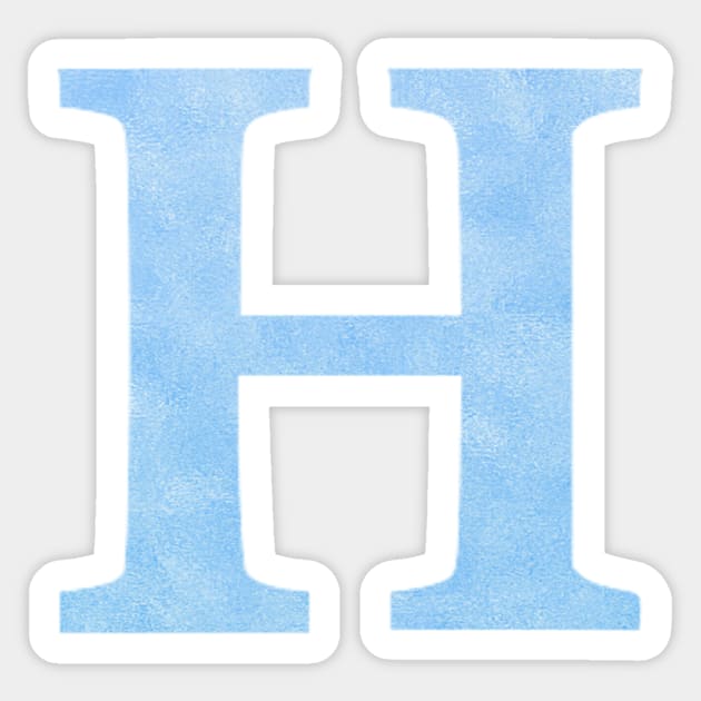 The Letter H Blue Metallic Design - Sticker - Sticker | TeePublic