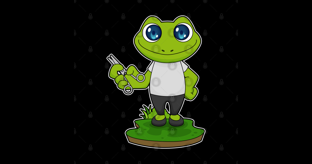 Frog Barber Scissors - Frog - Sticker | TeePublic