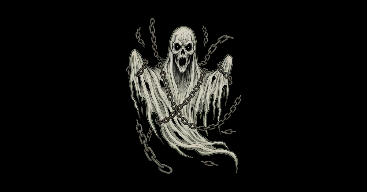 Chained Ghost Halloween - Haunted Ghost - Sticker | TeePublic