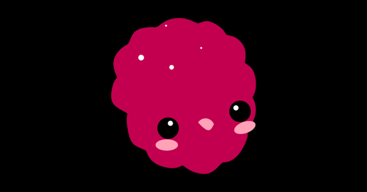 Happy Kawaii Raspberry Smiley Face Emoticon - Raspberry - Sticker ...