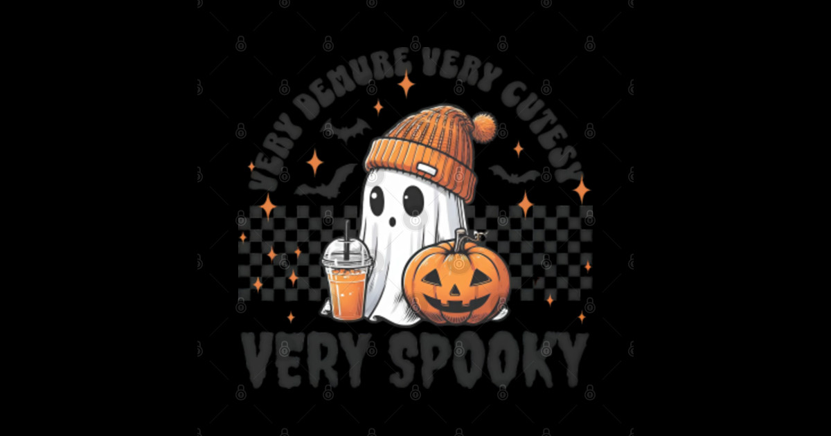 Very Demure Cute Ghost Halloween Humorous Saying Fall - Very Demure ...
