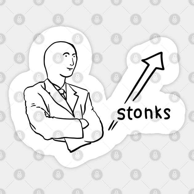 Stonk meme line art - Meme - Sticker | TeePublic