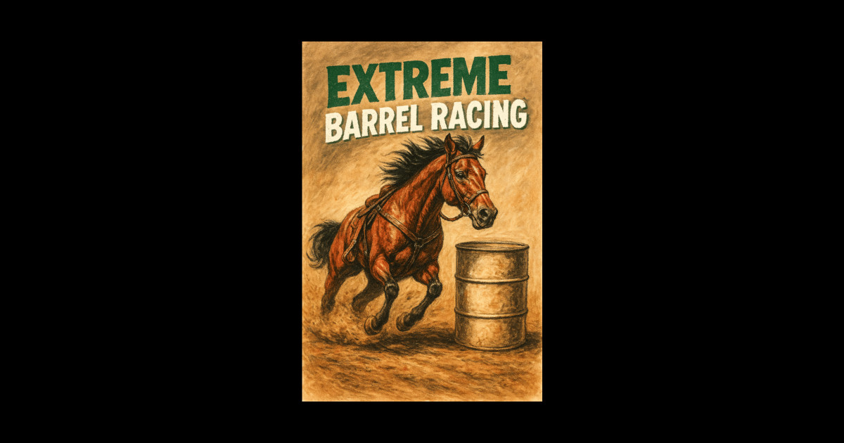 Extreme Barrel Racing – Retro Western Poster - Barrel - Sticker | TeePublic