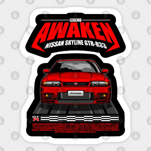 JDM LEGEND NISSAN SKYLINE GTR-R33 RED - Nissan Skyline Gtr - Sticker ...