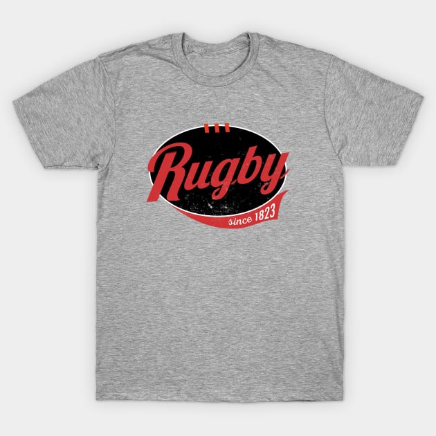 Cool rugby logo distressed - Rugby Logo Design - T-Shirt | TeePublic