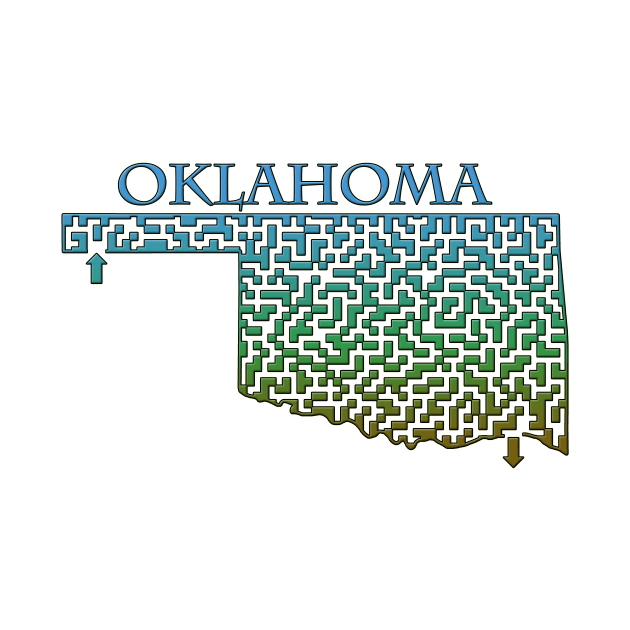 State of Oklahoma Colorful Maze - Oklahoma - T-Shirt | TeePublic