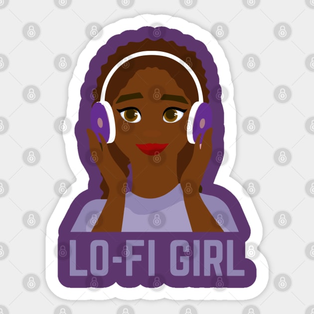 African American LOFI Hip Hop Girl - Lofi - Sticker | TeePublic