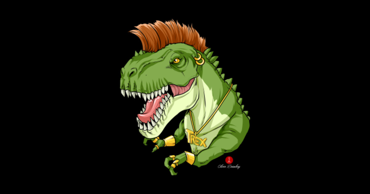 Mr T-Rex Blingosaurus | Bling, Mohawk & Dinosaur - Mister T - Sticker ...