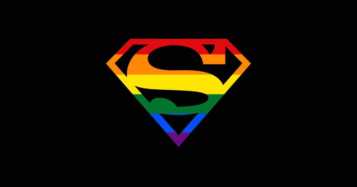 Pride LGBT flag rainbow superhero logo - Pride - Sticker | TeePublic