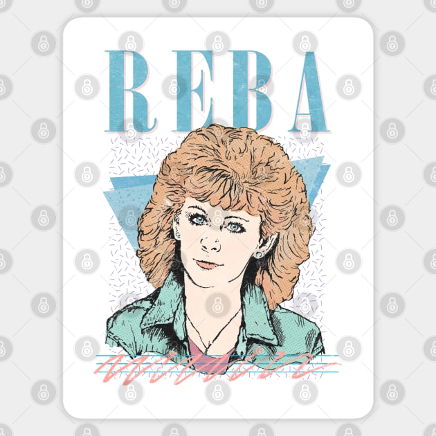 Reba McEntire // Vintage Faded 80s Style Fan Design - Reba - Sticker ...
