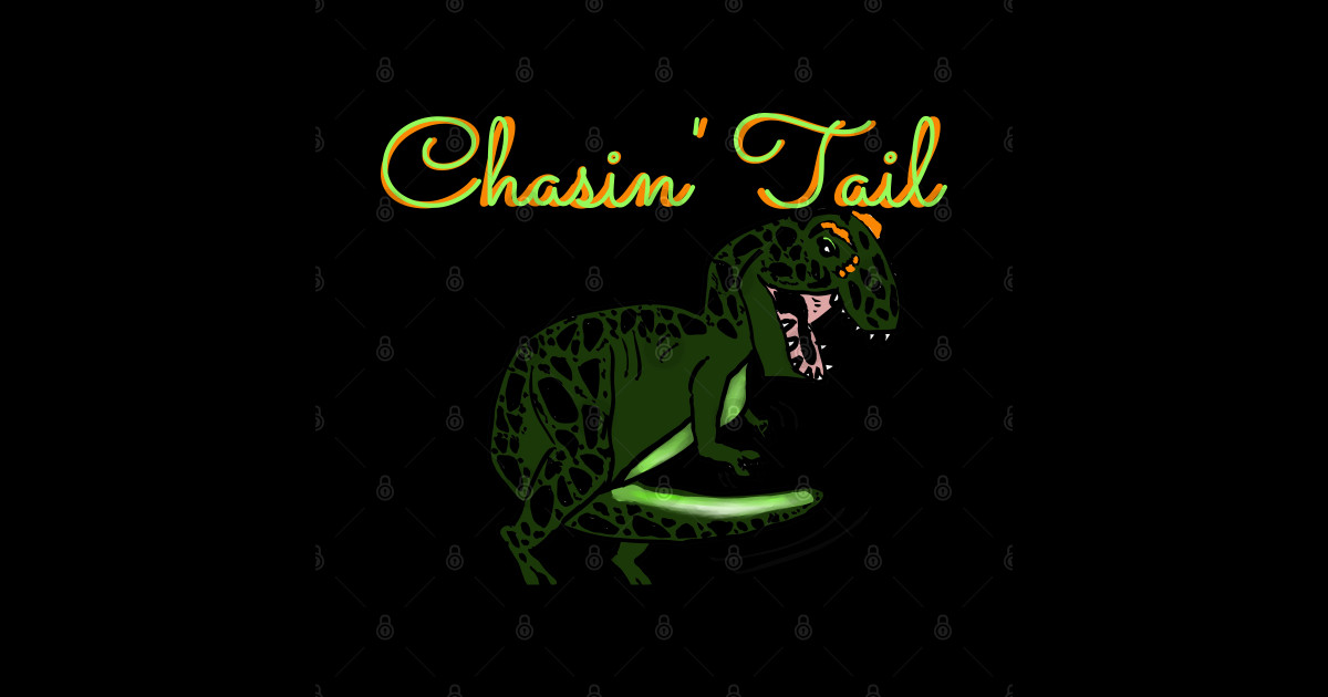 Chasin' Tail - Tyrannosaurus Rex - Sticker | TeePublic