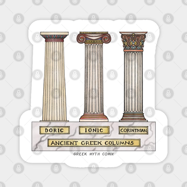 Polychrome Ancient Greek Column orders - Ionic - Magnet | TeePublic