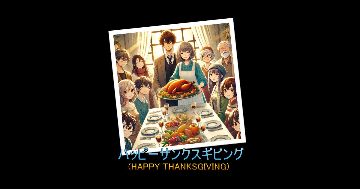 Thanksgiving Anime Art - Thanksgiving - Sticker | TeePublic