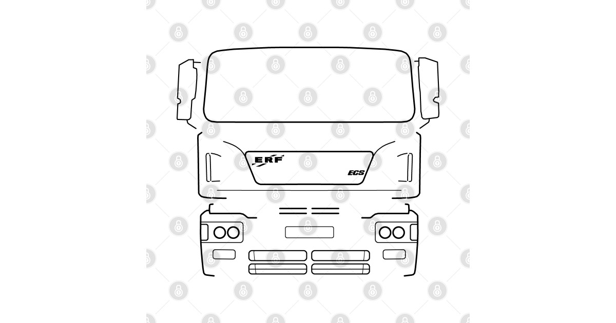 Classic ERF ECS lorry black outline graphic - Classic Lorry - Kids T ...