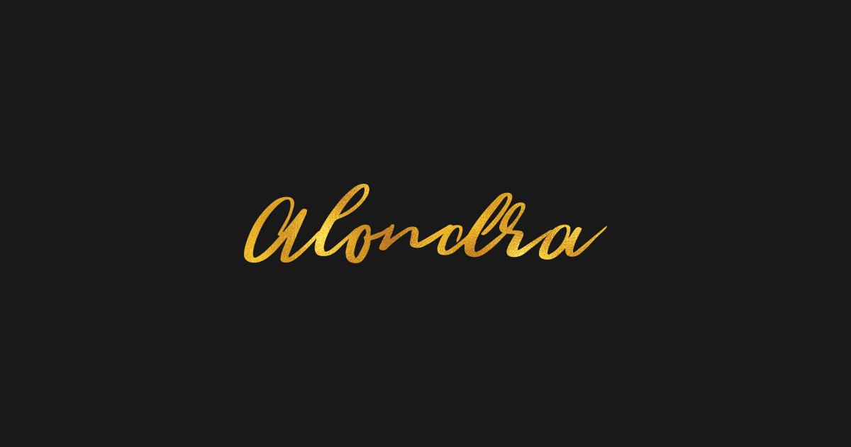 Alondra Name Hand Lettering in Faux Gold Letters - Alondra - T-Shirt ...