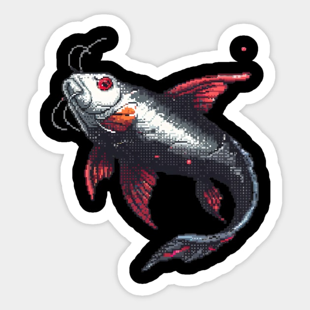 Catfish in Pixel Form - Catfish - Sticker | TeePublic