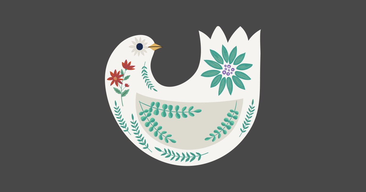 Classic Folk Art Dove - Folk Art - T-Shirt | TeePublic