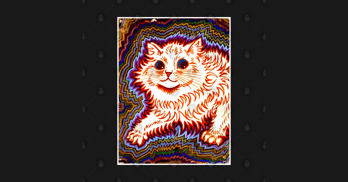 Cat : A Louis Wain abstract psychedelic Art Print - Cat - T-Shirt ...