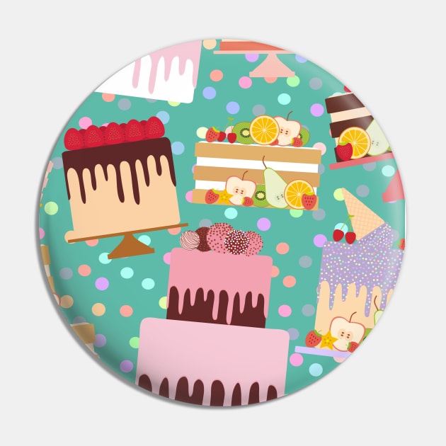 Sweet Cakes - Birthday Cake - Pin | TeePublic