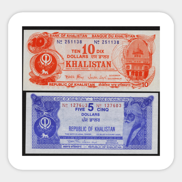 Khalistan Currency - Khalistan - Sticker | TeePublic