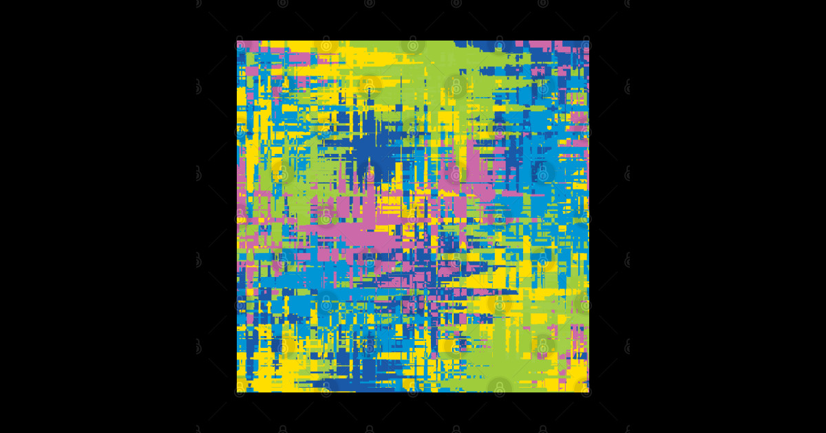 Pixelated Cool Colors - Pixelated - Sticker | TeePublic