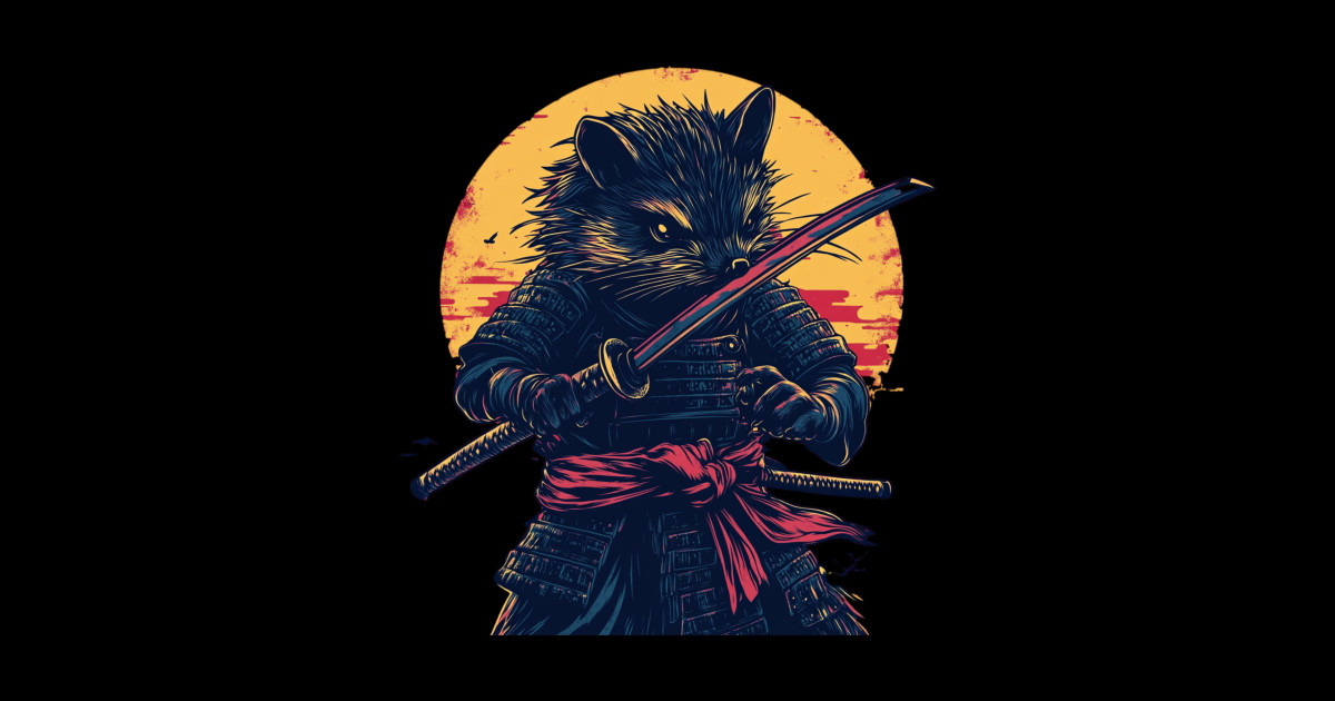 Samurai Hedgehog - Hedgehog - Sticker | TeePublic