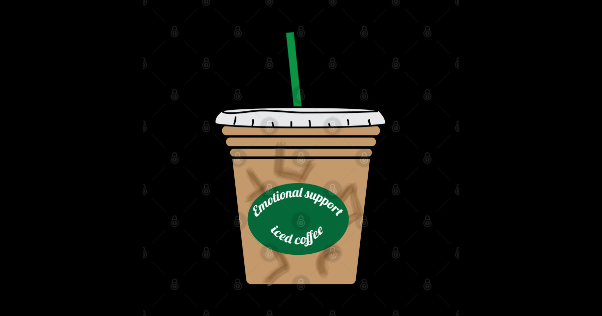 emotional support iced coffee - Iced Coffee - Sticker | TeePublic