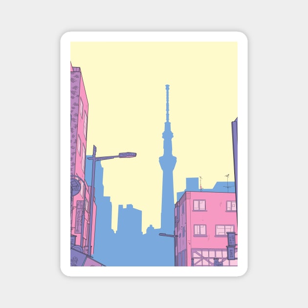 tokyo skyline - Tokyo - Magnet | TeePublic