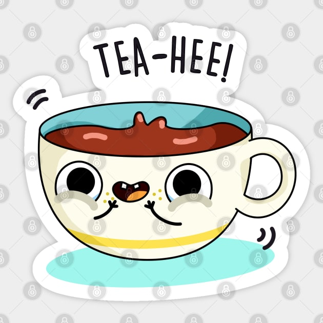 Tea-Hee Cute Tea Cup Pun - Tea Pun - Sticker | TeePublic