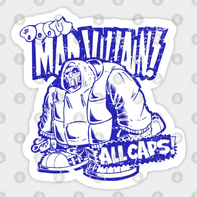 vintage mf doom blue - Mf Doom - Sticker | TeePublic