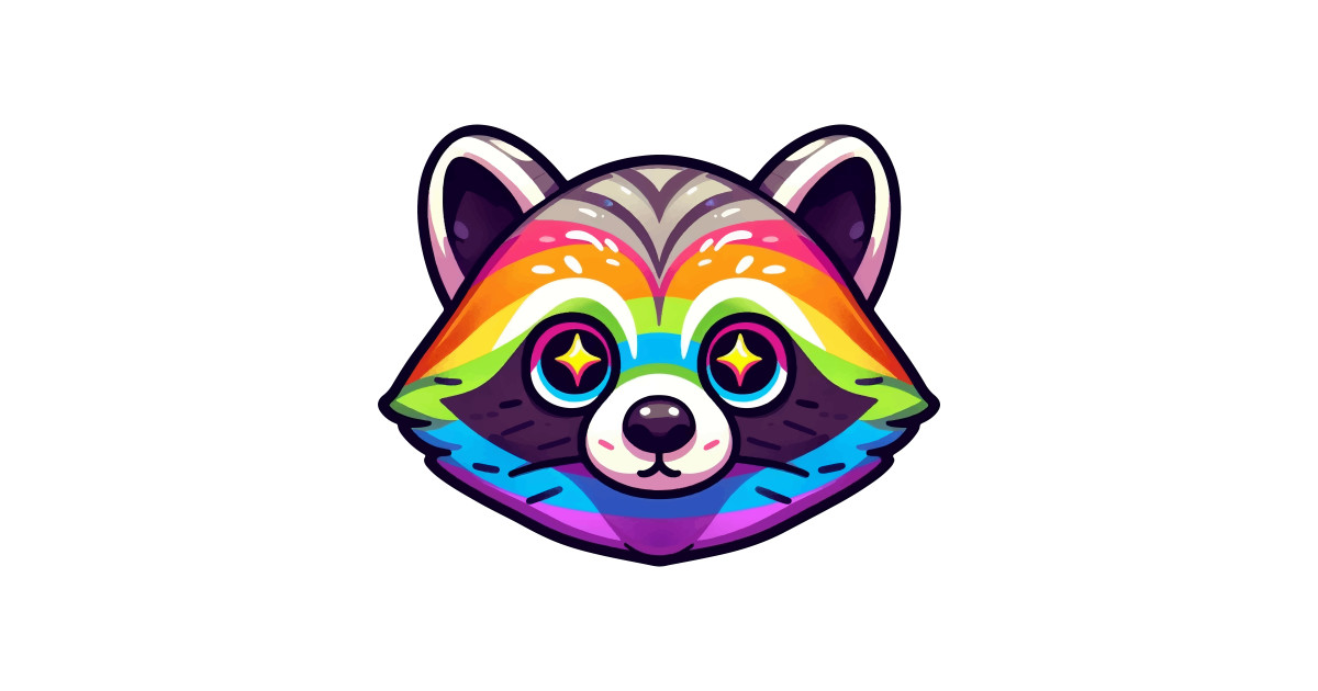 Rainbow Raccoon - Raccoon - T-Shirt | TeePublic
