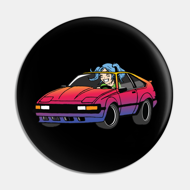 Toyota Supra Manga Girl - Supra - Pin | TeePublic