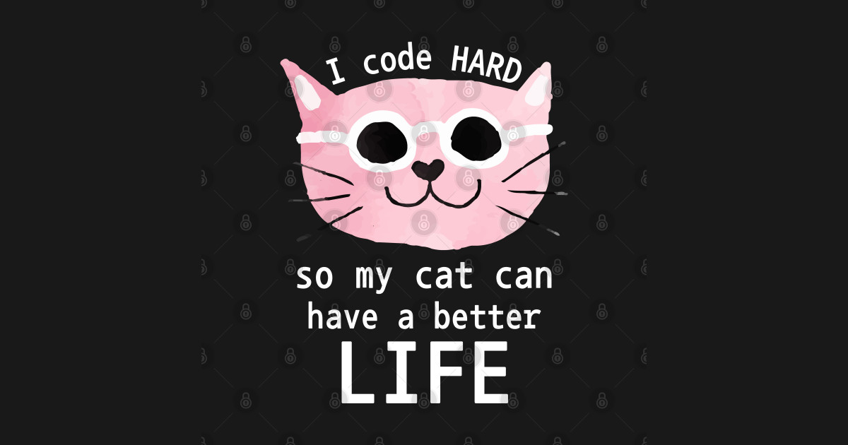 Cat Loving Coder - Coding Humor - T-Shirt | TeePublic