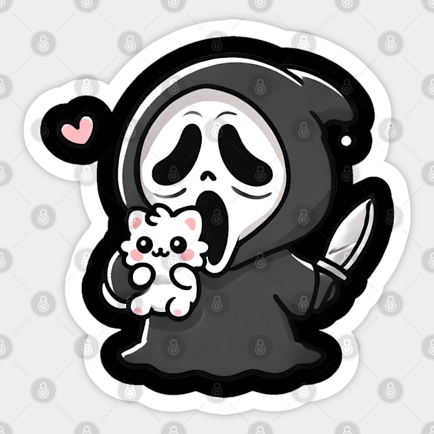 A Slasher But Cute - Ghost Face - Sticker | TeePublic