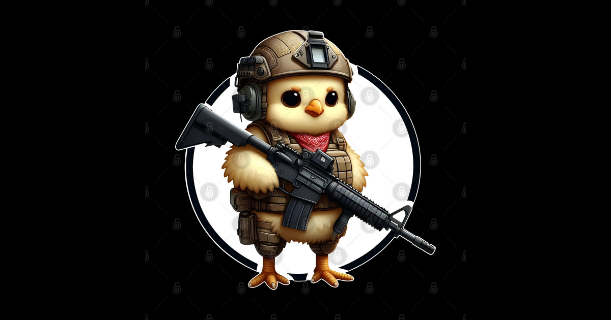 Tactical chicken - Chicken - Sticker | TeePublic