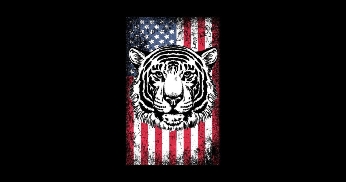 Patriotic Tiger American Flag - Tiger American Flag - Sticker | TeePublic